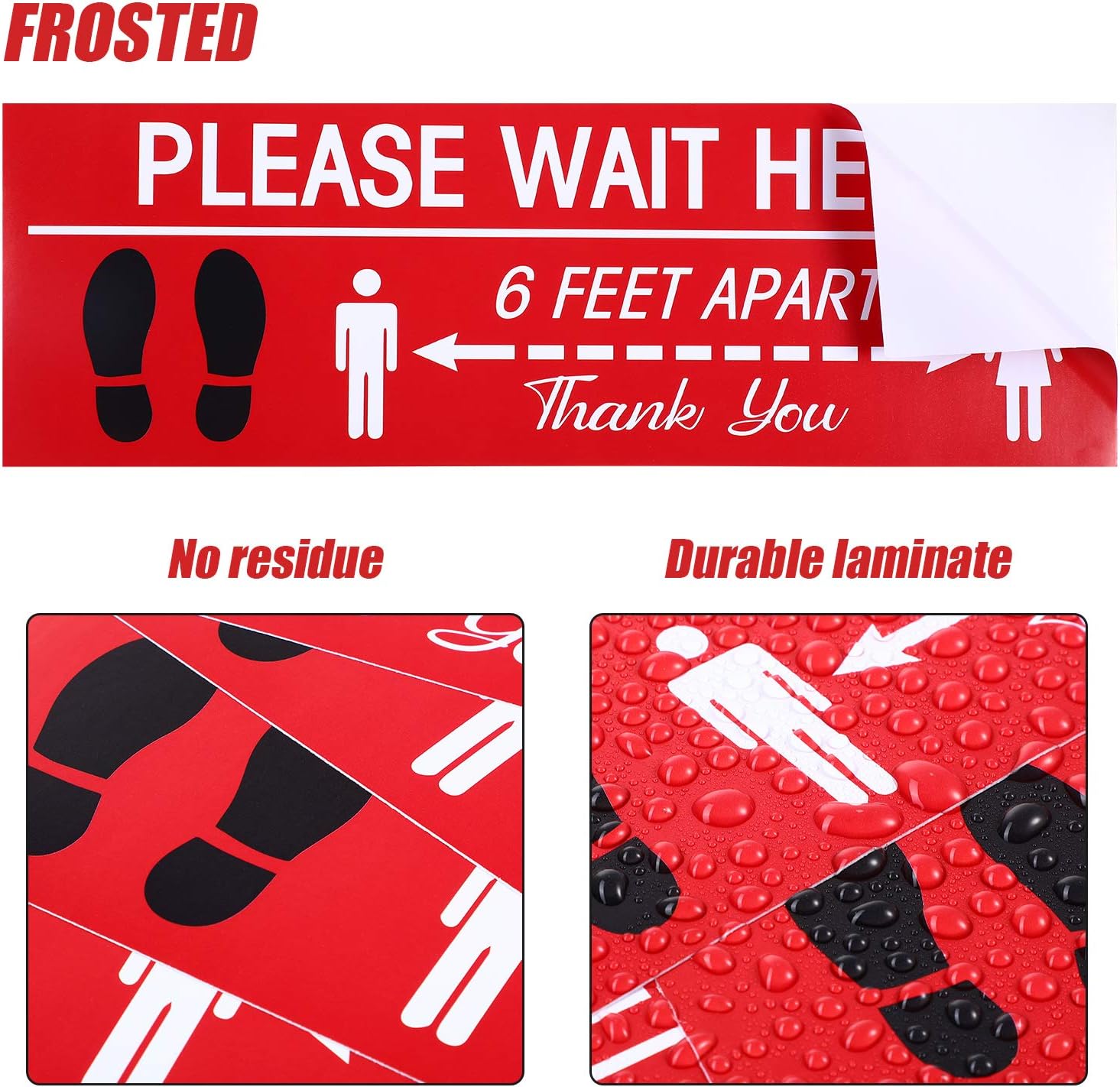 15 Pieces Rectangle Social Distance Floor Decals, Safety Floor Sign ...