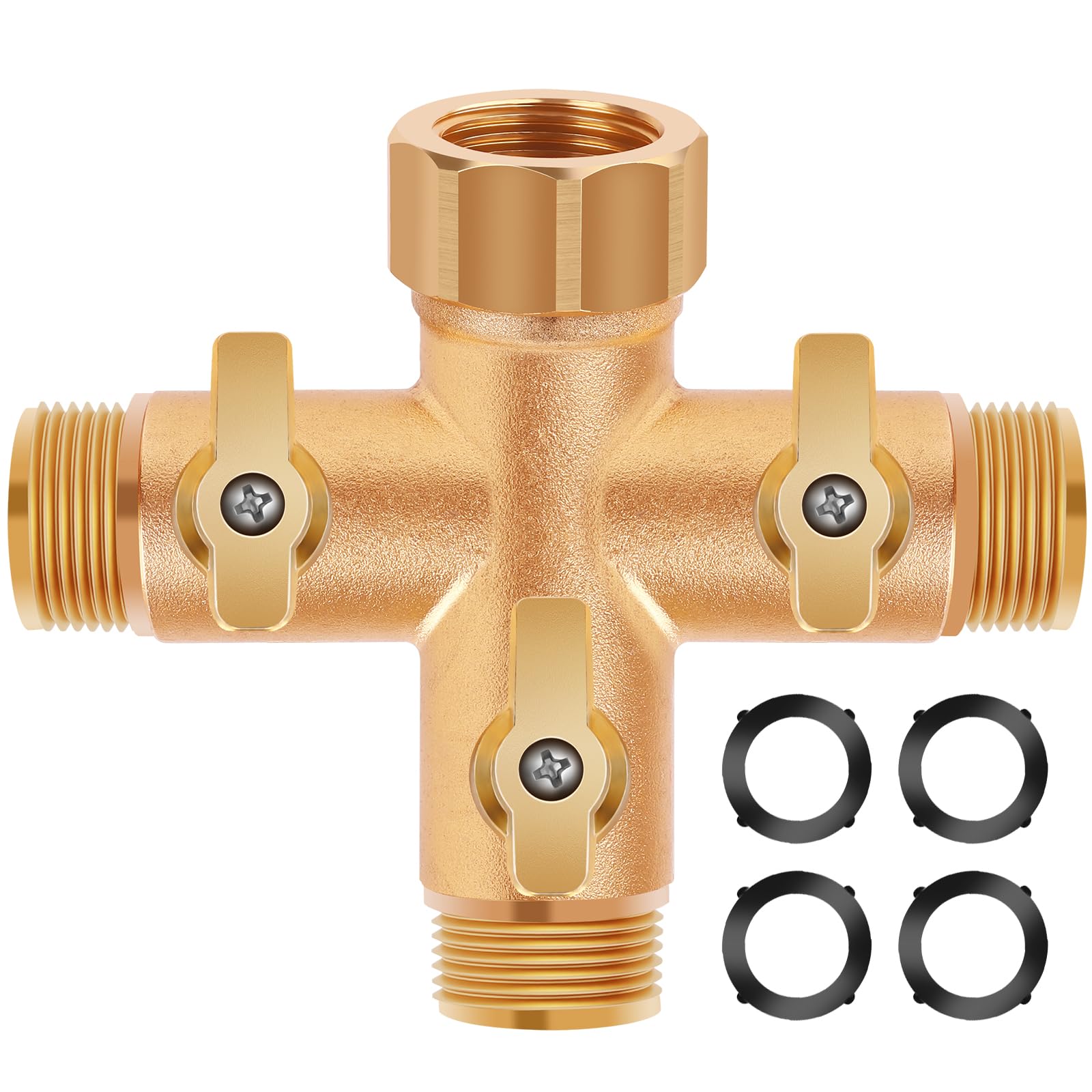 High Flow Garden Hose Splitter, 3 Way Hose Splitter Heavy Duty with ...