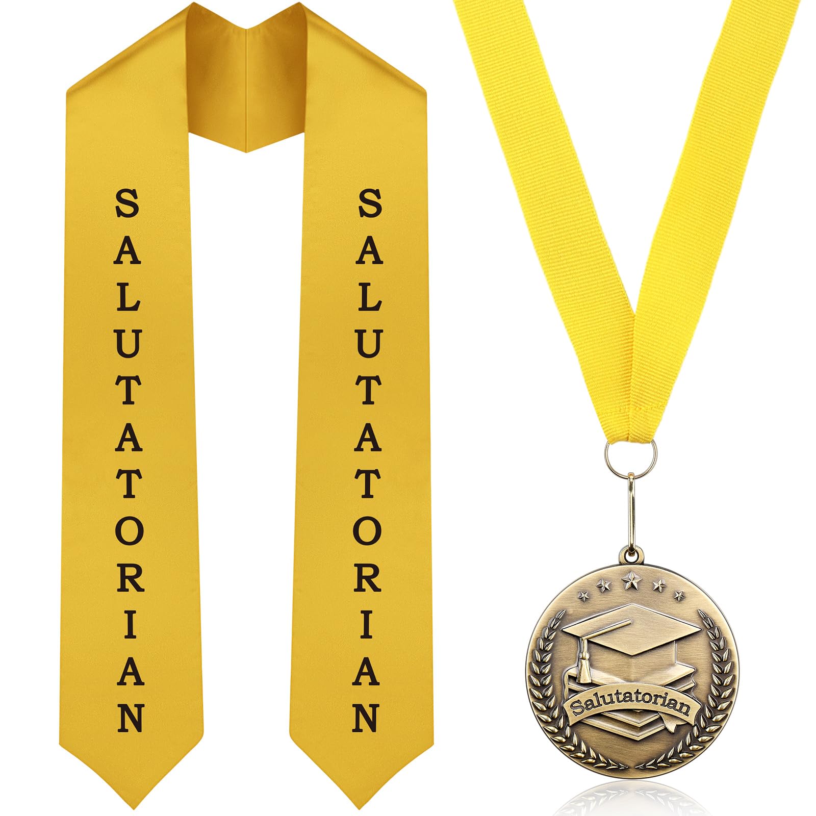Remuuly 2 Pcs Graduation Award Medal and Graduation Stole Set Salute ...