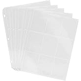 Amazon.com: Trading Card Protector Sheets 9 Pocket X 100 Plastic Pages ...