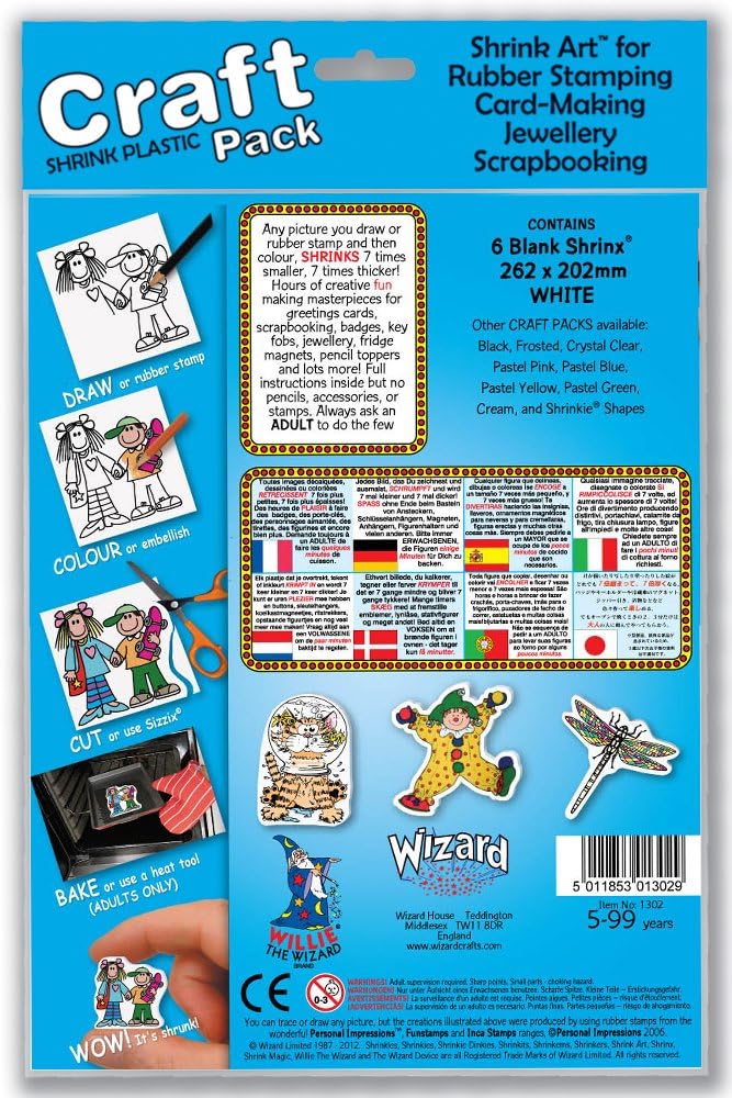 Original Shrinkles, White Shrink Art Sheets (Craft Pack) – BigaMart