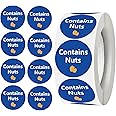Amazon.com : Contains Nuts Labels 1 inch Allergen Warning Stickers ...