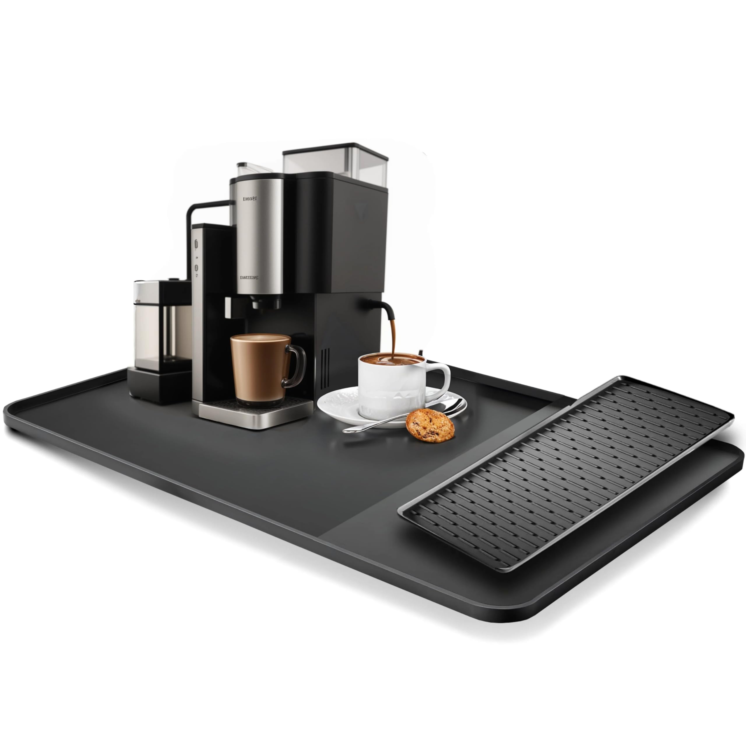 Silicone Coffee Bar Mat 24''x16'' – Detachable Dish Drying Mat for ...