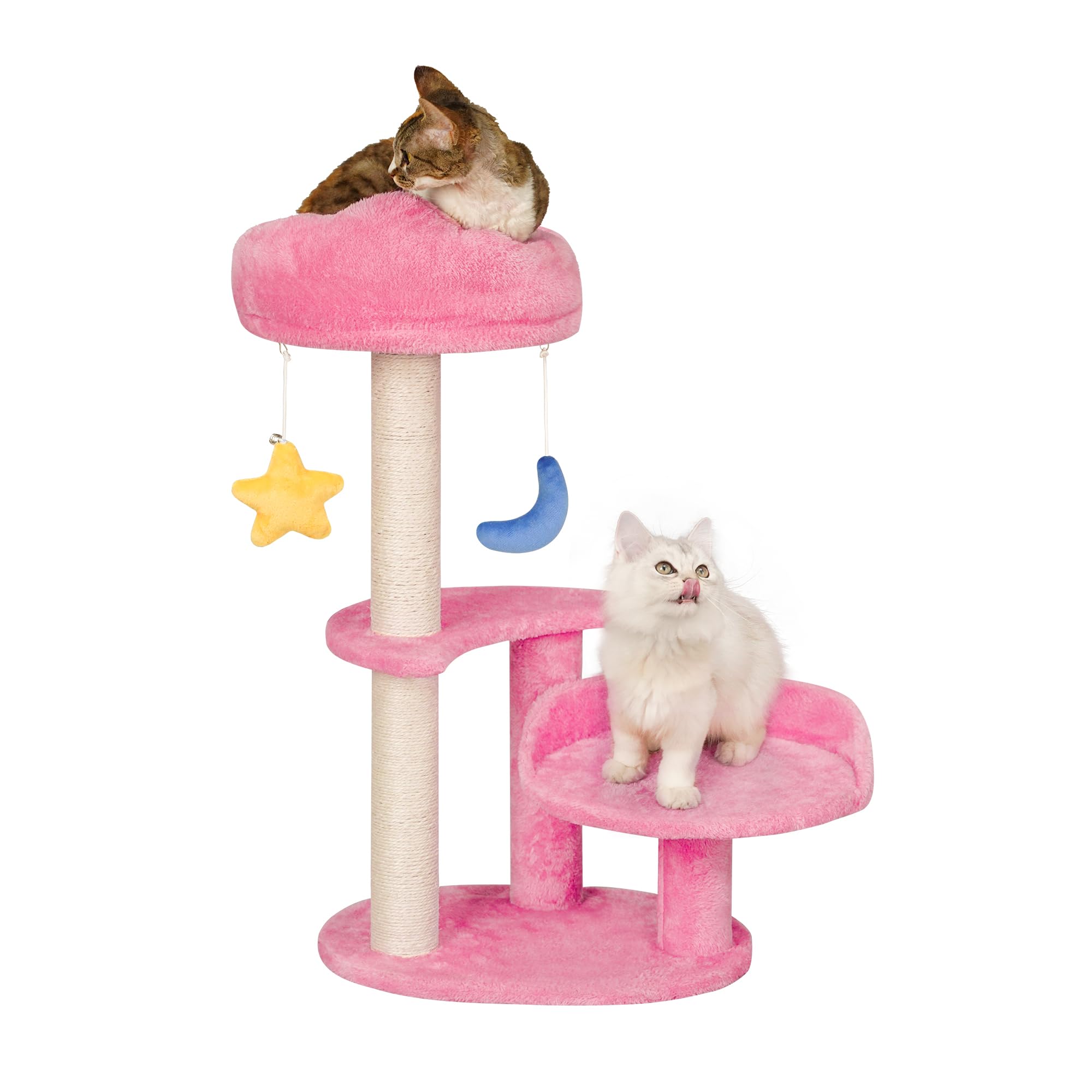 Meecal Cloud Cat Tree for Indoor Cats,Cat Scratching Post Cute with Bed ...