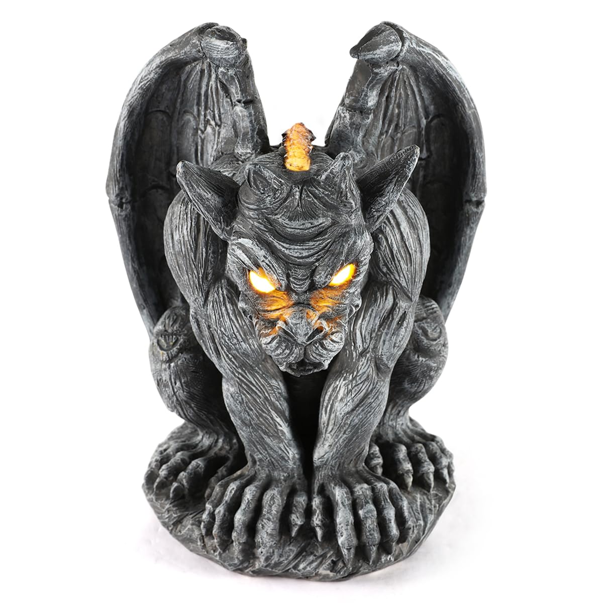 Lovely Ran Large Winged Gargoyle Statue with Solar Lights Outdoor ...