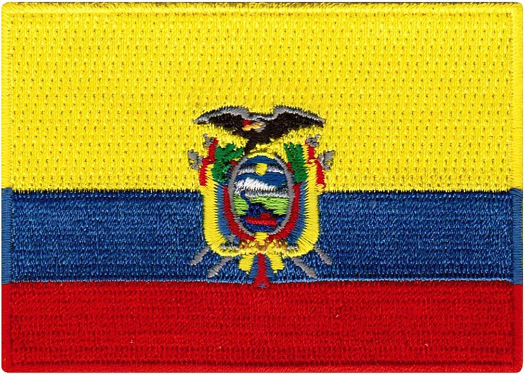 Amazon.com: Ecuador Flag Embroidered Patch Ecuadorian Iron-On National Emblem: Clothing