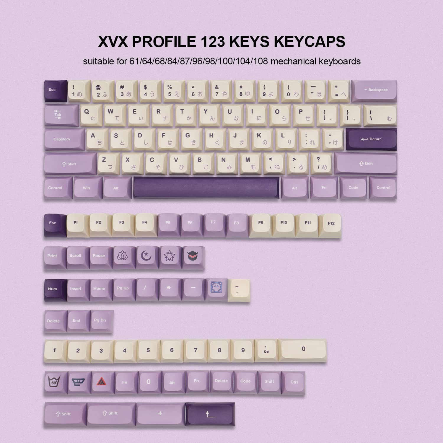 Mua PBT Japanese Keycaps - Ocean Custom , 123 Keys XVX Profile Keycaps ...