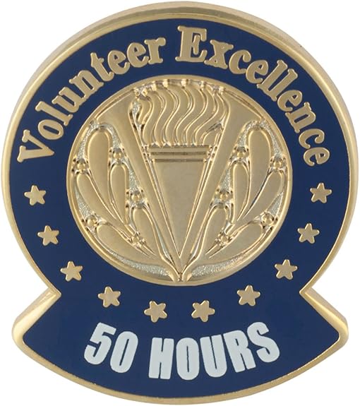 Amazon.com: Volunteer Gifts 50 Hour Milestone Bulk Lapel Pins for ...