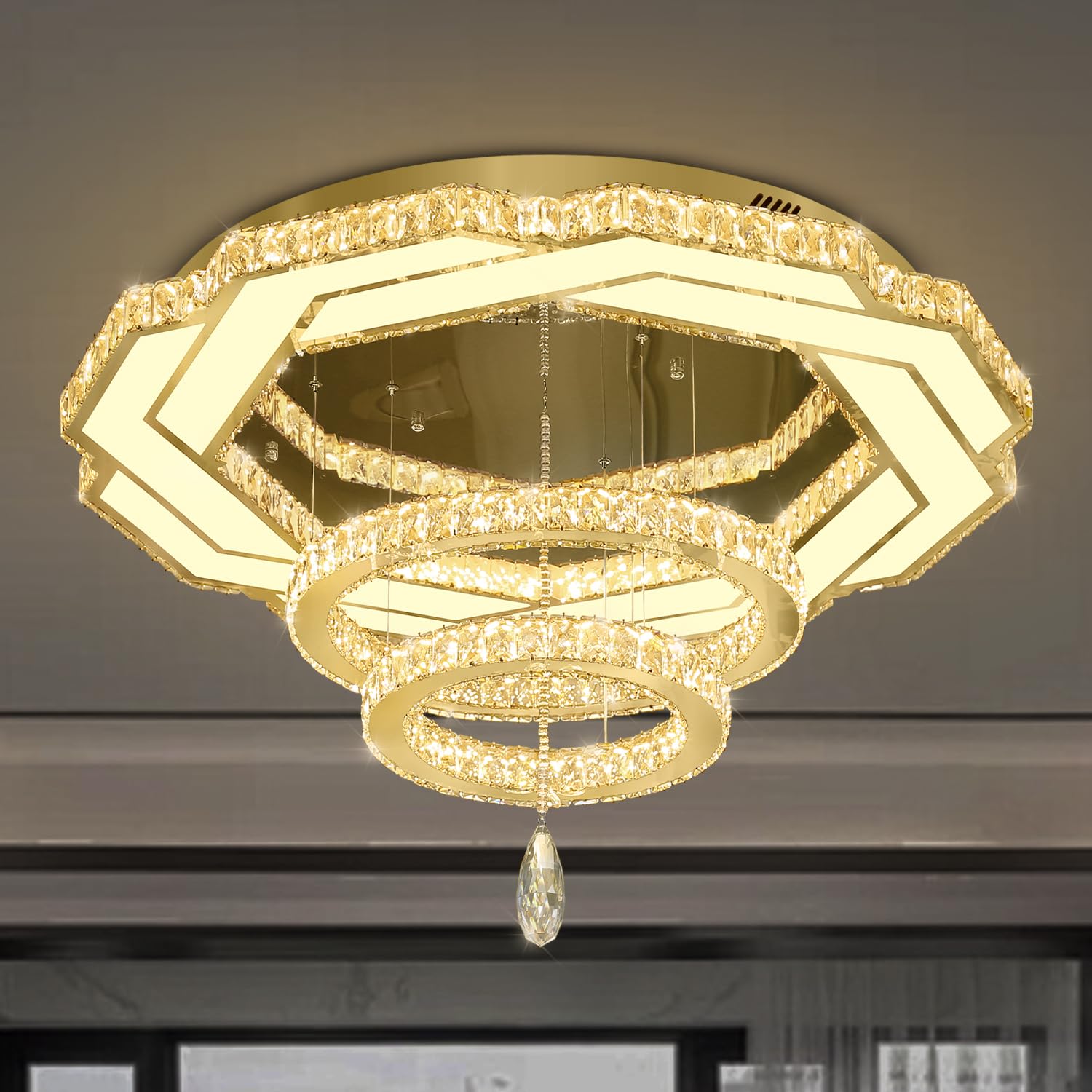 Flashing God W40 Modern Crystal Chandelier for Living Room Crystal ...
