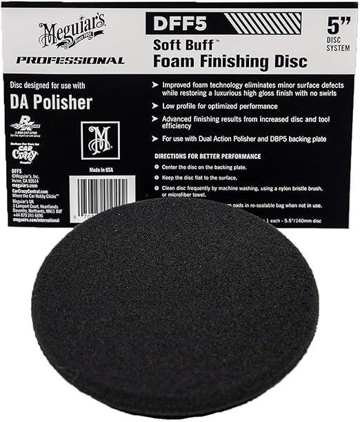 Meguiar's 5 Inch DA Foam Finishing Disc Black: Amazon.co.uk: Car ...