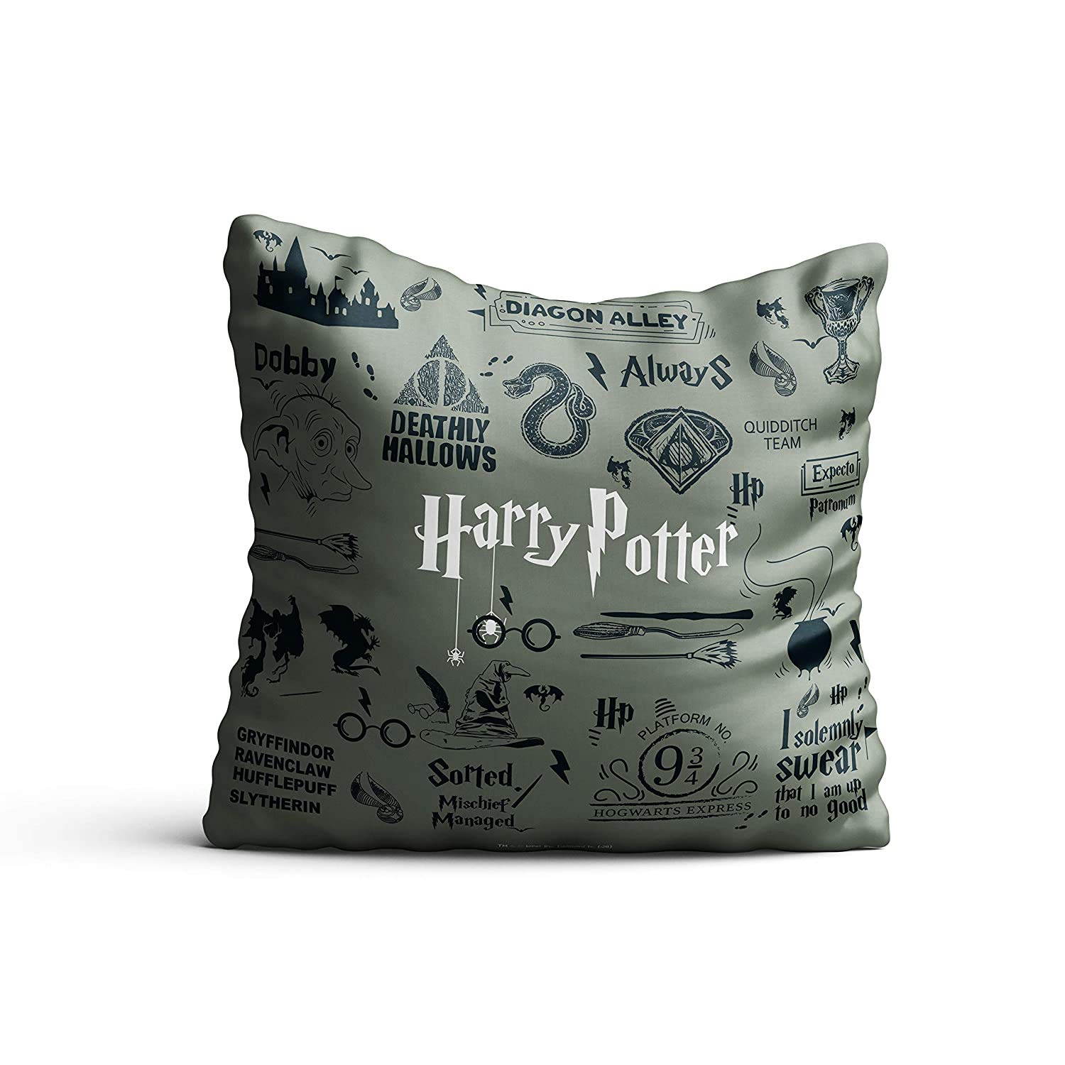 Buy MCSID RAZZ -Harry Potter Muggle Design Satin Cushion Cover with ...