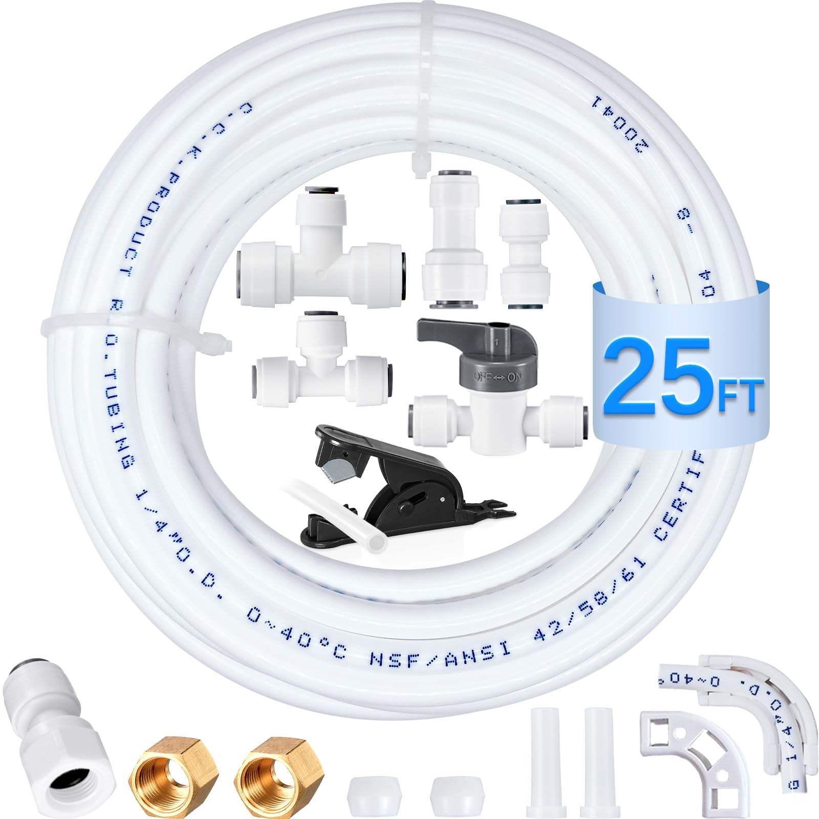 Refrigerator Water Line Kit - Food Grade Ice Maker Fridge Installation ...