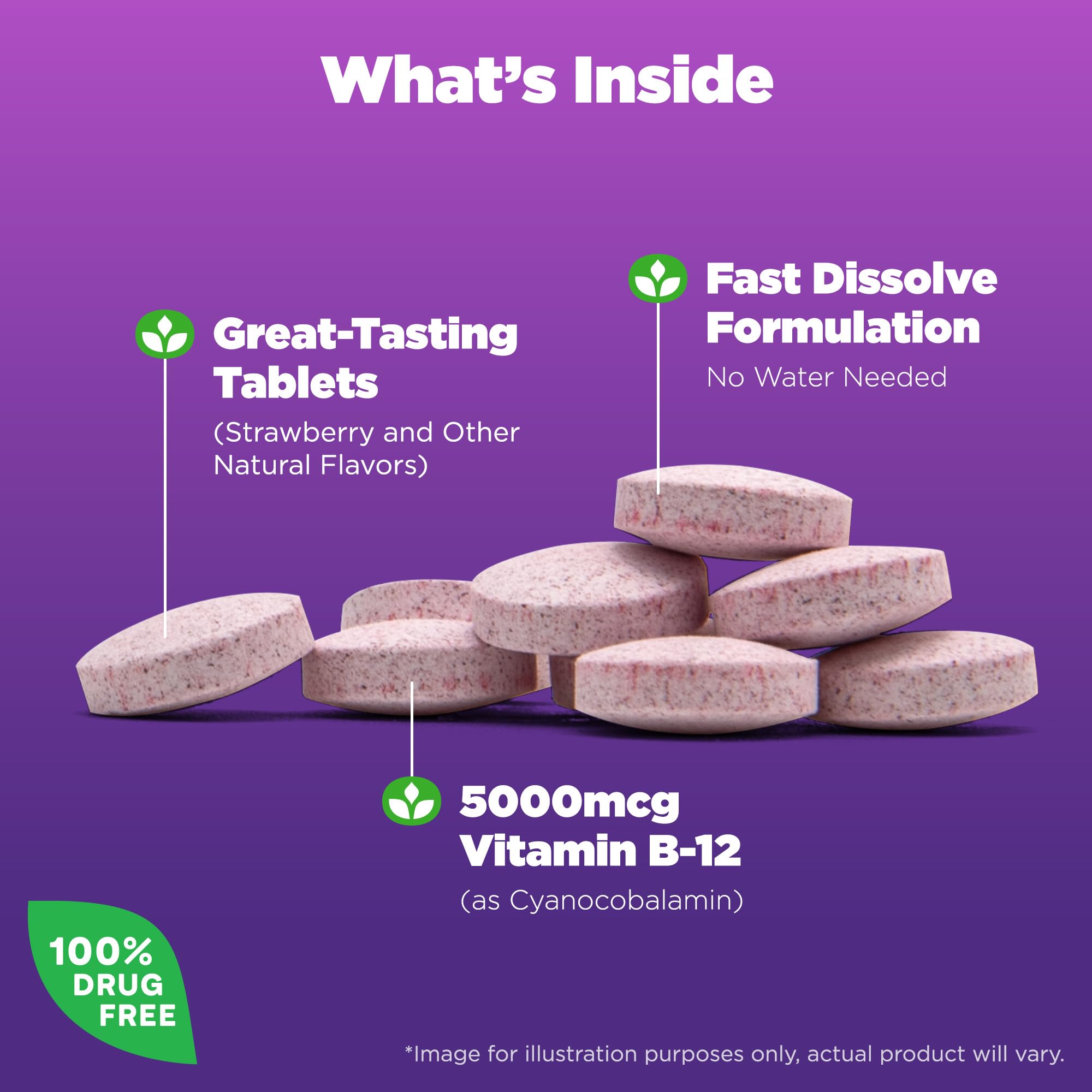 Mua Natrol Vitamin B12 Fast Dissolve Tablets, Promotes Energy, Supports ...