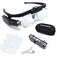 Amazon.com: LED Head Mount Magnifier Glasses with 3 Detachable Lenses 2 Led Professional Jeweler ...