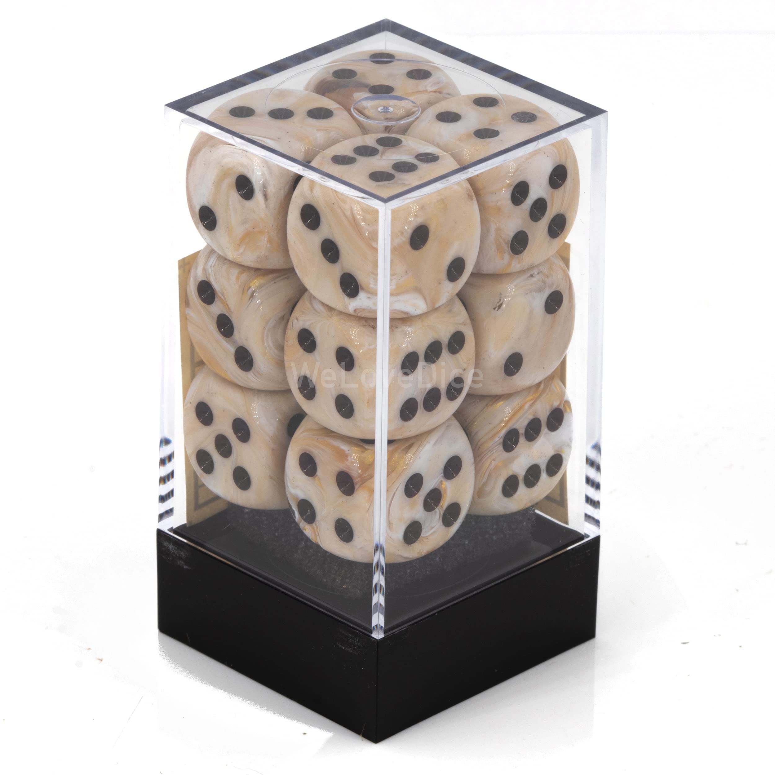 Mua Chessex Dice d6 Sets: Marble Ivory with Black - 16mm Six Sided Die ...
