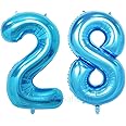 Amazon.com: ZiYan 40 Inch Giant 28th Blue Number Balloons,Birthday ...