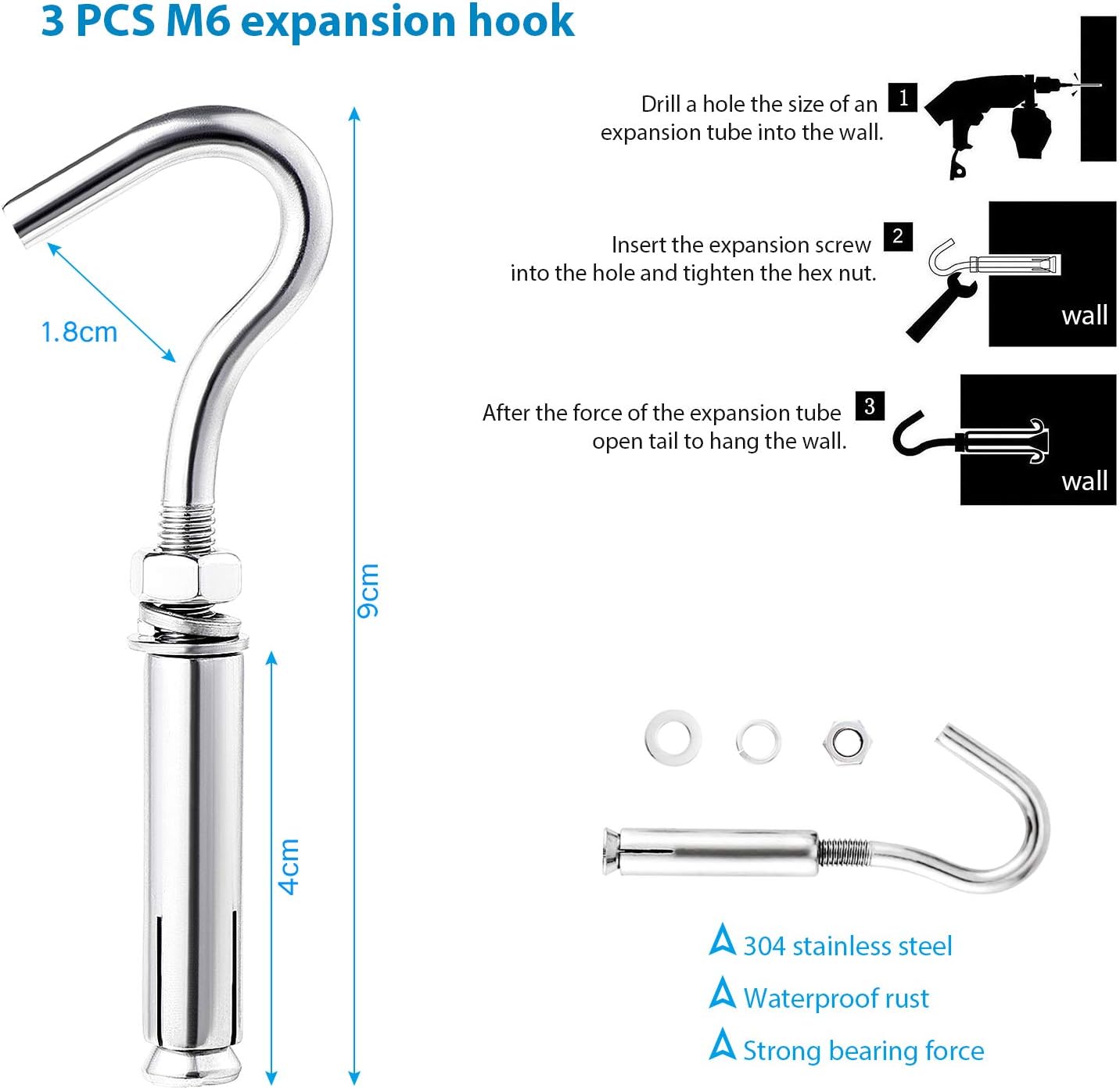 HSEAMALL Garden Wire Cable Railing Kit,Outdoor String Light Suspension ...