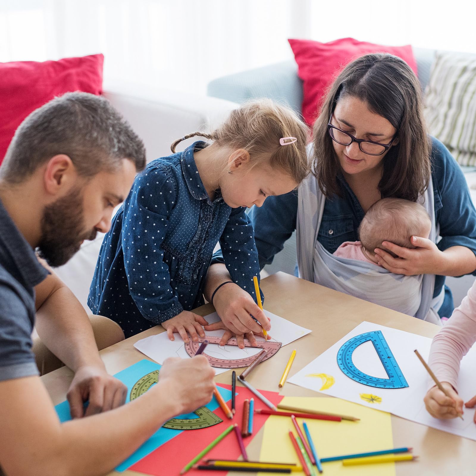 Mua 12 Pcs of Colorful Plastic Protractors 180 Degrees 6 Inches ...