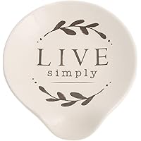 Amazon.com: DEMDACO Live Simply Floral 4.5 x 4 Glossy White Ceramic ...