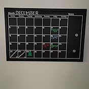 Amazon.com : Framed Calendar Chalkboard: Includes Chalk & Magnets/Chalk ...