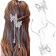 Amazon.com : Bartosi Butterfly Clips Hair Silver Hair Barrettes ...