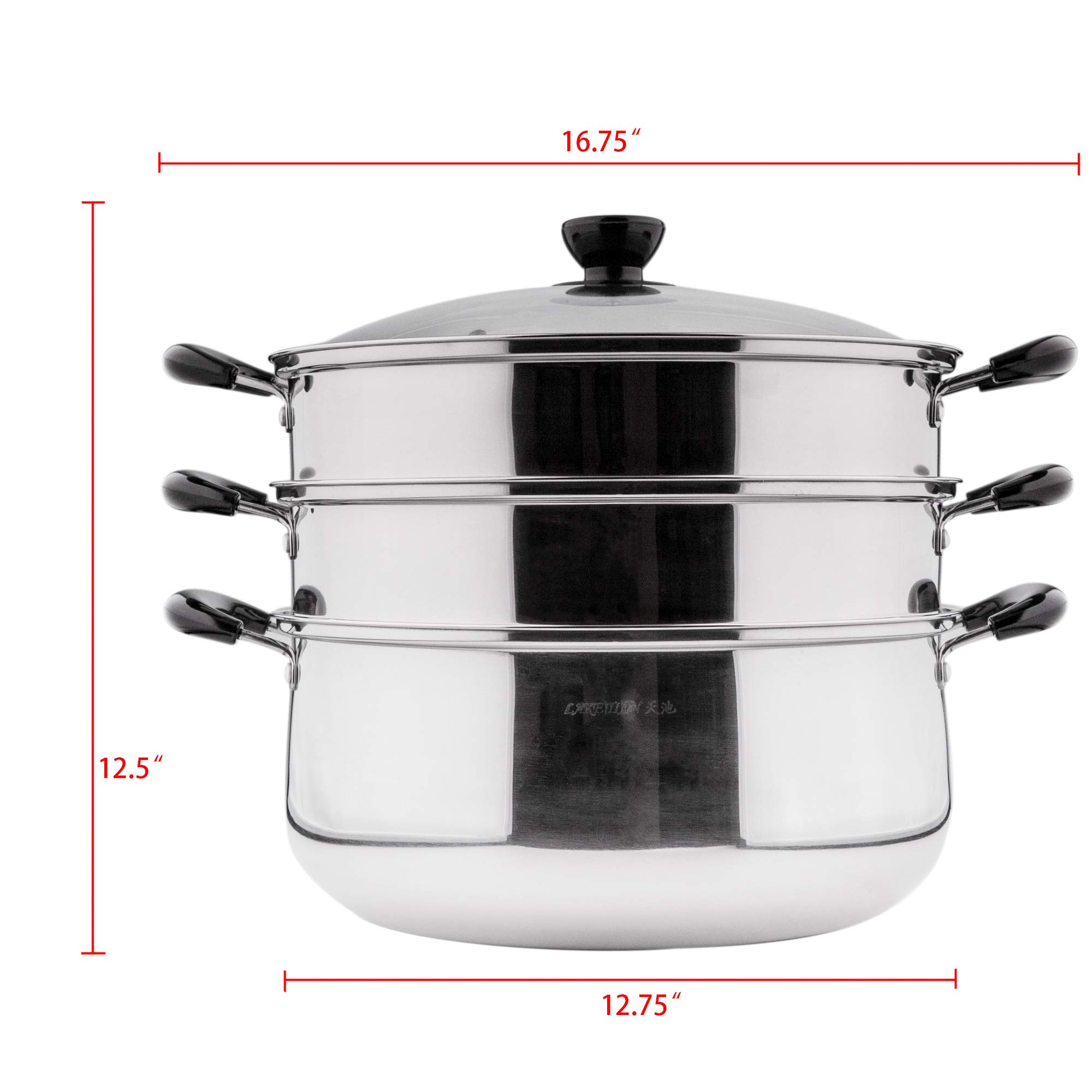 3 Tier Stainless Steel Steamer Pot For Cooking With Stackable Pan ...