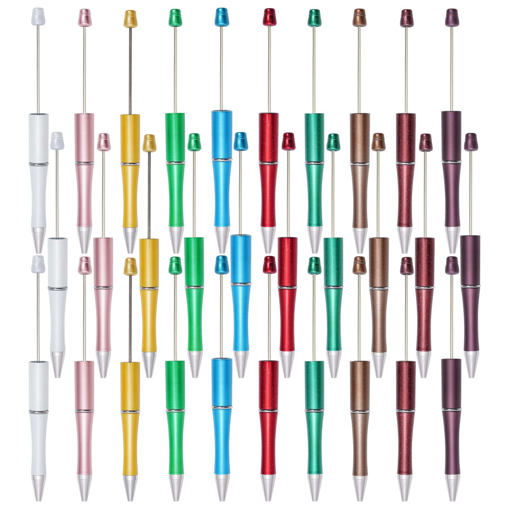 jiebor 30Pcs Beadable Pens Plastic Bead Ballpoint DIY Cute Cool Pens ...