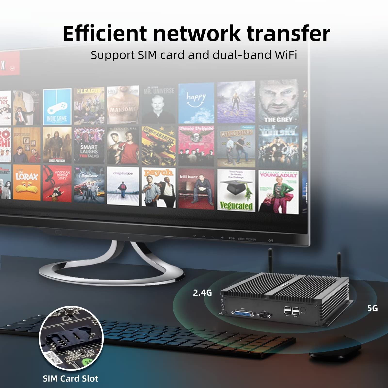 Mua Fanless PC Dual NIC, Fanless PC Windows 11 i5-8250U, Mini Desktop PC 8GB DDR4 256GB SSD ...