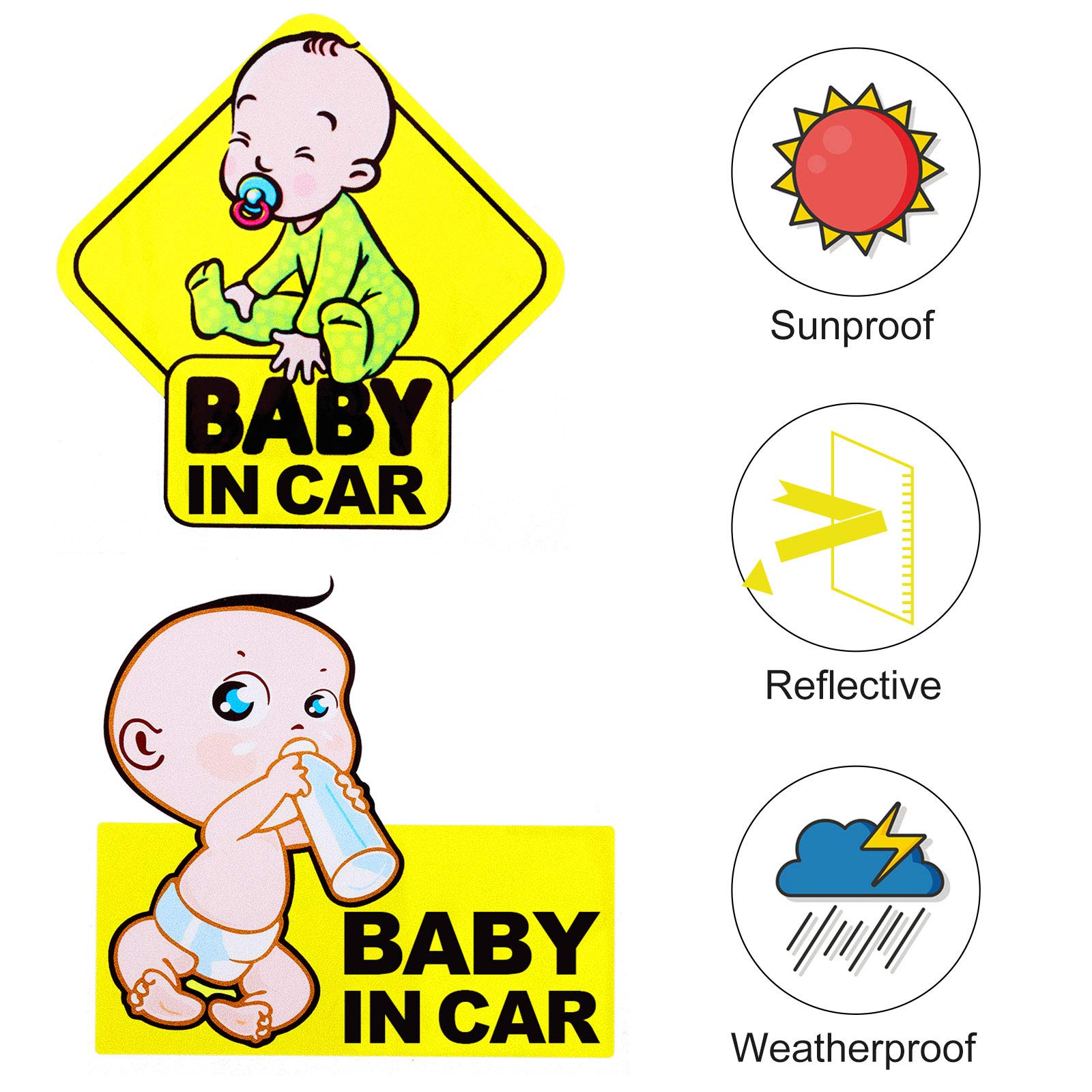 Mua 4 Piece Baby Board Sign Sticker for Car Baby in Car Decal Baby Kids ...