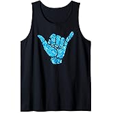 Amazon.com: Blue Ocean Surfs Up Hawaii Shaka Sign TShirt Art-Retro ...