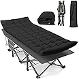 Amazon.com: Suteck Camping Cot, 32In XXL Folding Camping Cot Heavy Duty Sleeping Bed for Adults ...