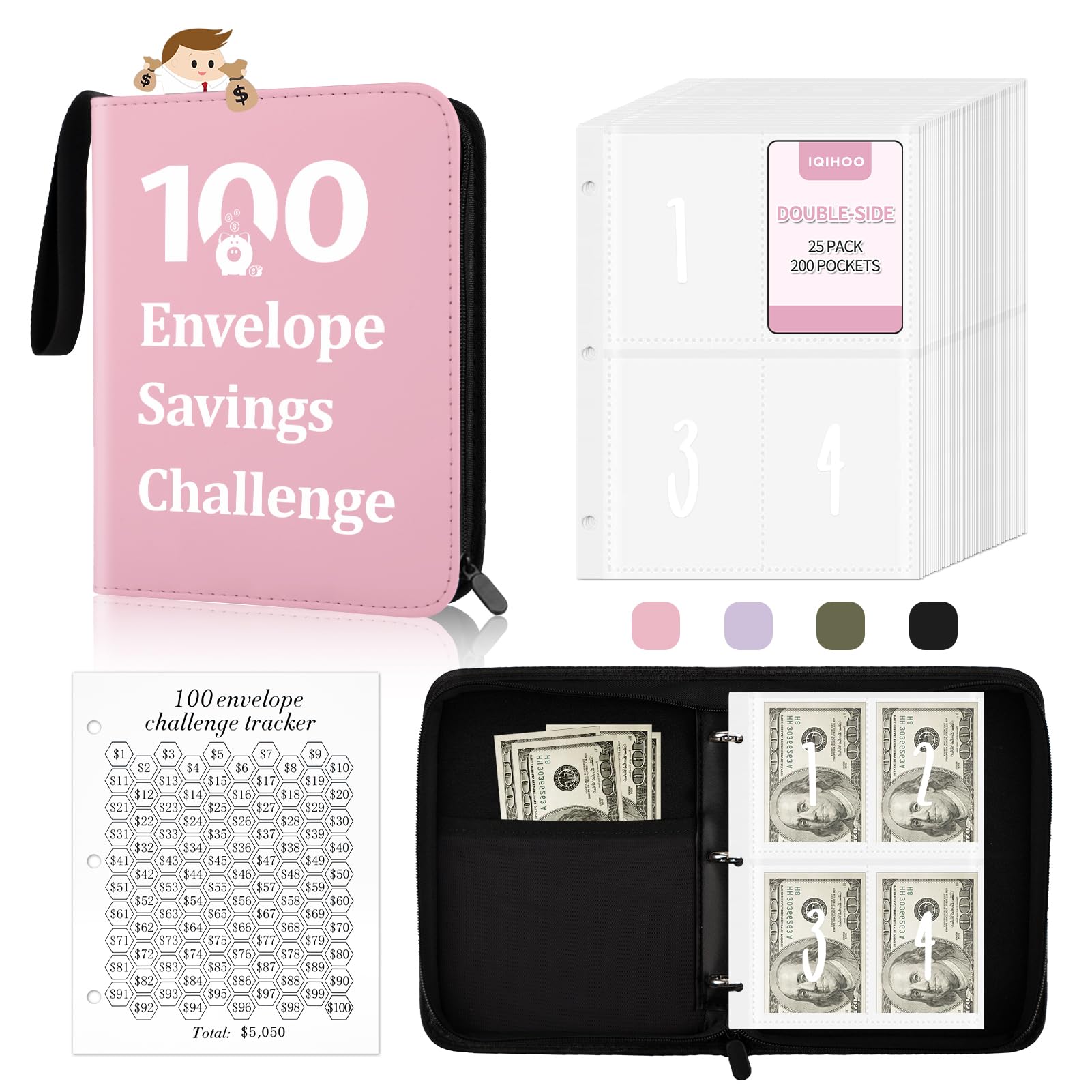 Mua 100 Envelopes Money Saving Challenge, Money Saving Binder, 100 Envelope Challenge Binder ...