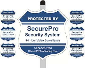 Amazon.com : 1"Protected by SecurePro Security System Yard Sign (9" x 9") Mounted on a 36" Long ...