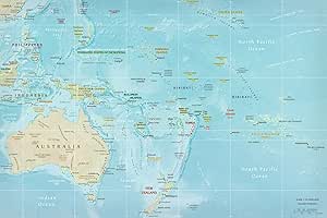 Amazon.com: Gifts Delight Laminated 36x24 Poster: Oceania-map 1 ...
