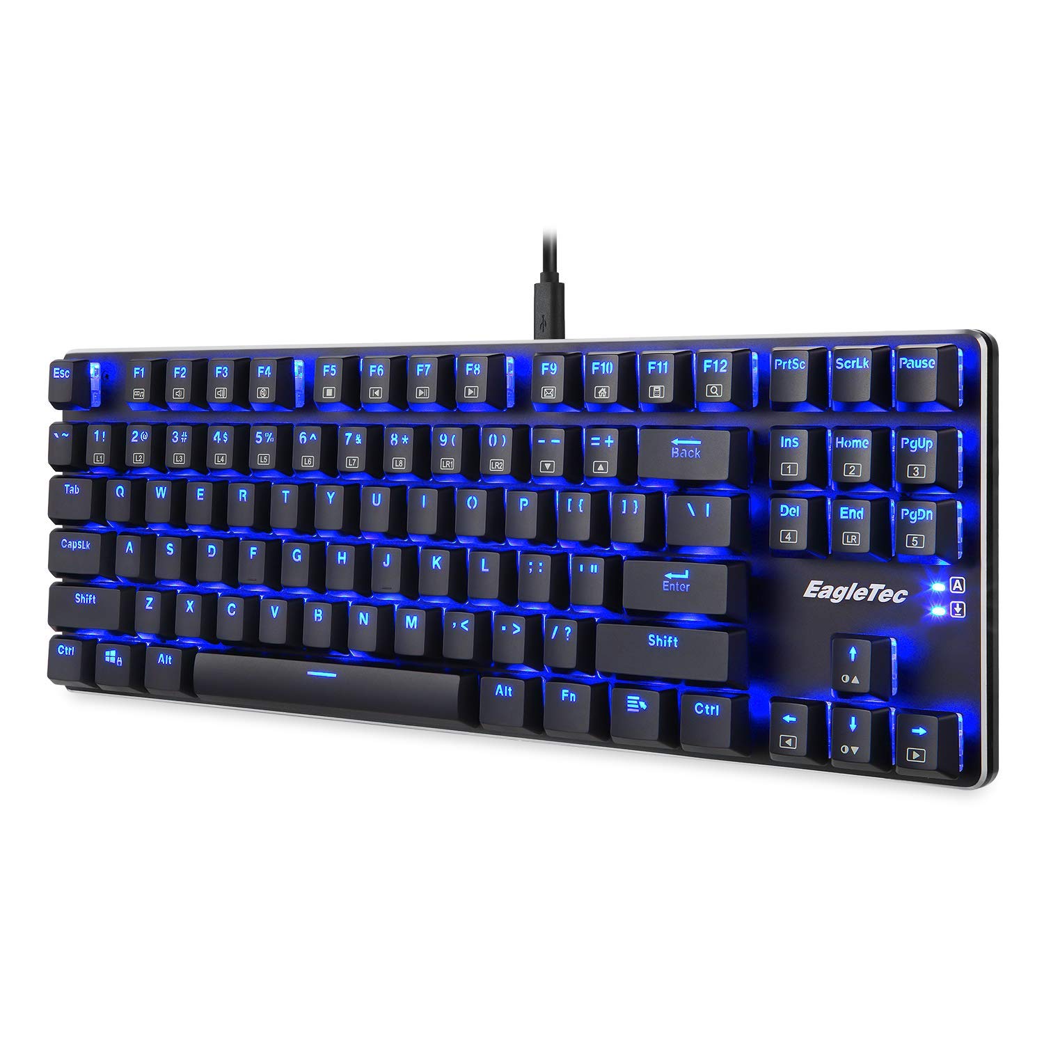 Mua イーグルテックKG060-BRブルーLEDバックライト付きメカニカルゲーミングキーボード、PCゲーマー用の静かなチェリーブラウン ...