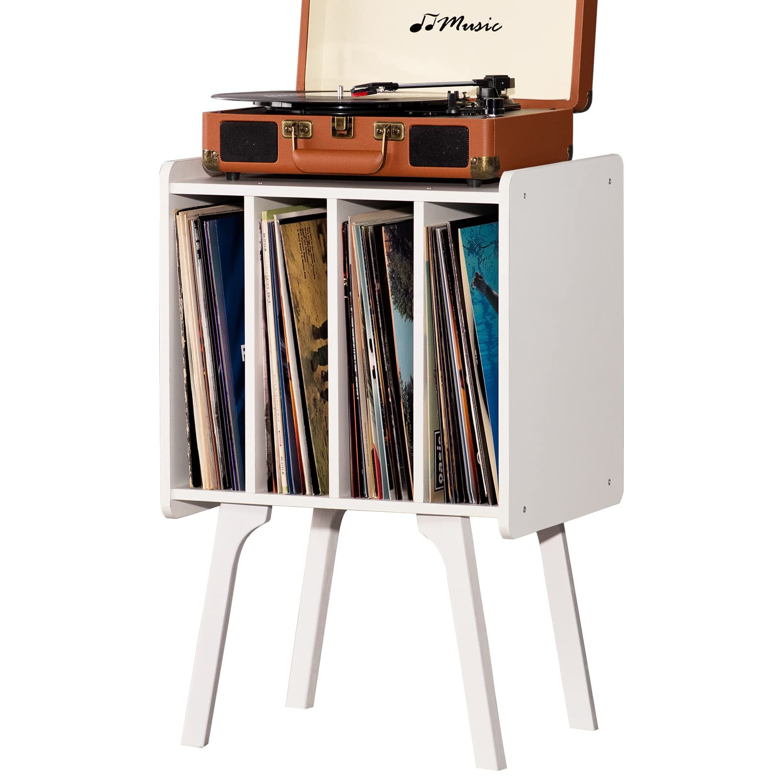Mua LELELINKY Record Player Stand,Vinyl Record Storage Table with 4 ...