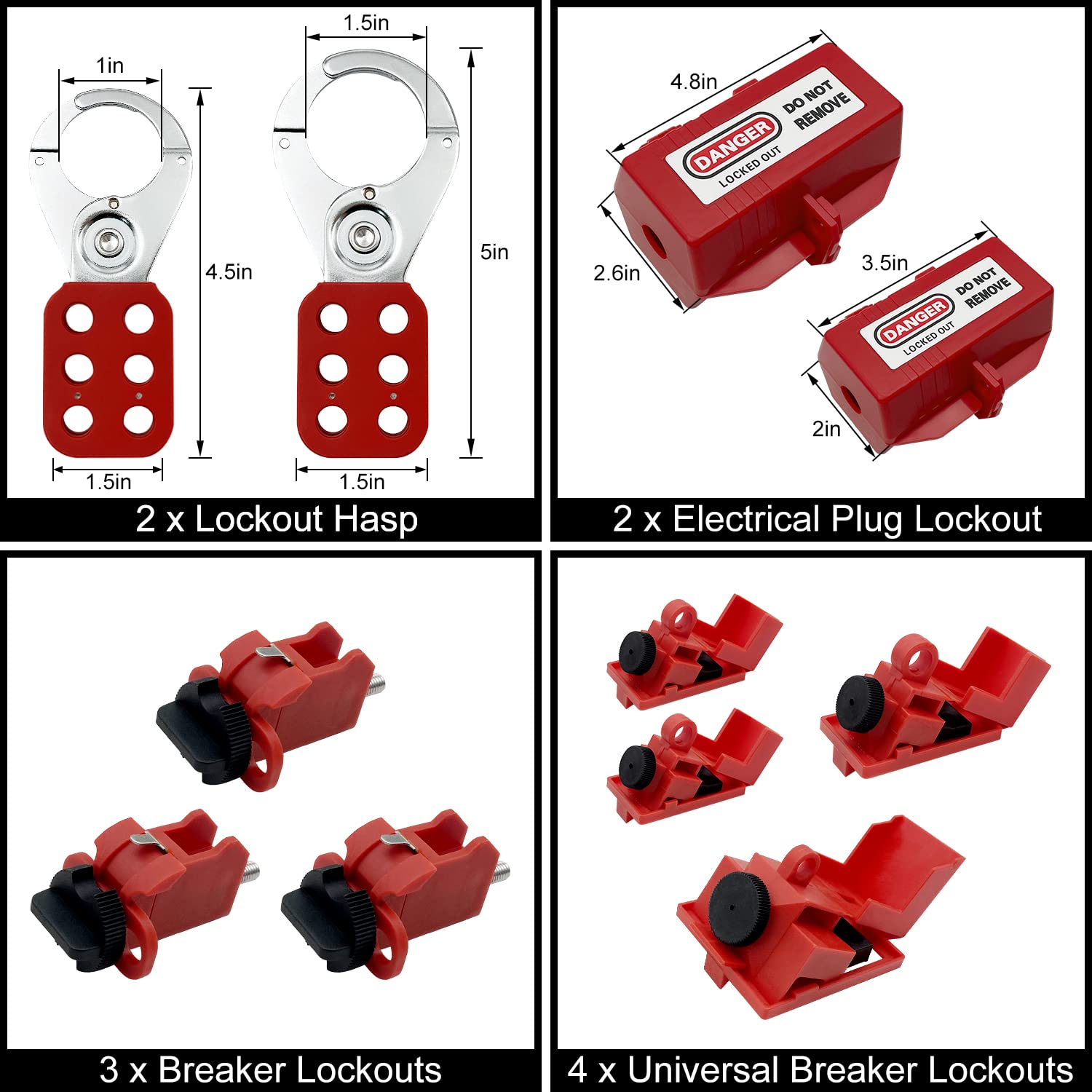 Mua Lockout Tagout Kit Electrical Loto - Clamp-On Circuit Breaker Lockout, Group Lockout Hasps ...