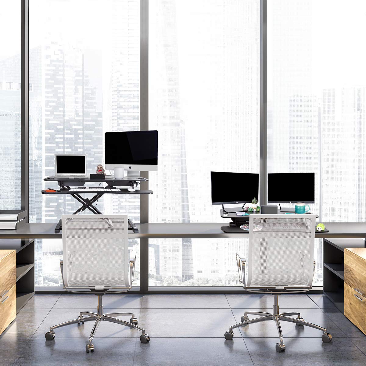 Flexpro Hero 37 Inch Standing Desk | 2 Level Standing Desk Converter ...