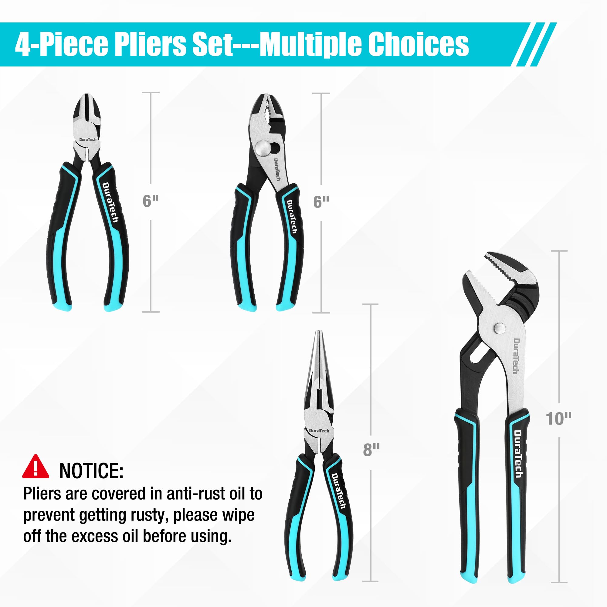 Mua DURATECH 4-Piece Pliers Set with Rolling Pouch, Premium Cr-Ni ...