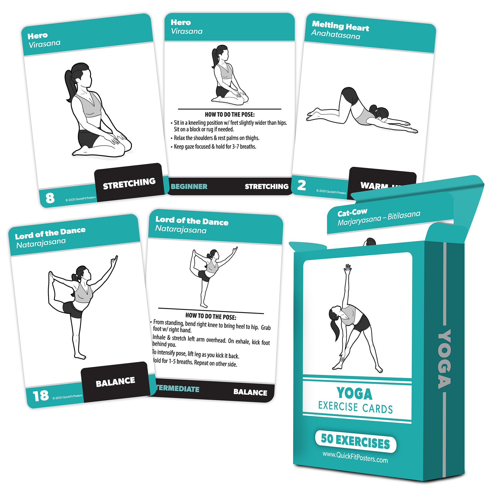 Mua Yoga Pose Exercise Cards - Yoga Positions and Workout Fitness Cards ...