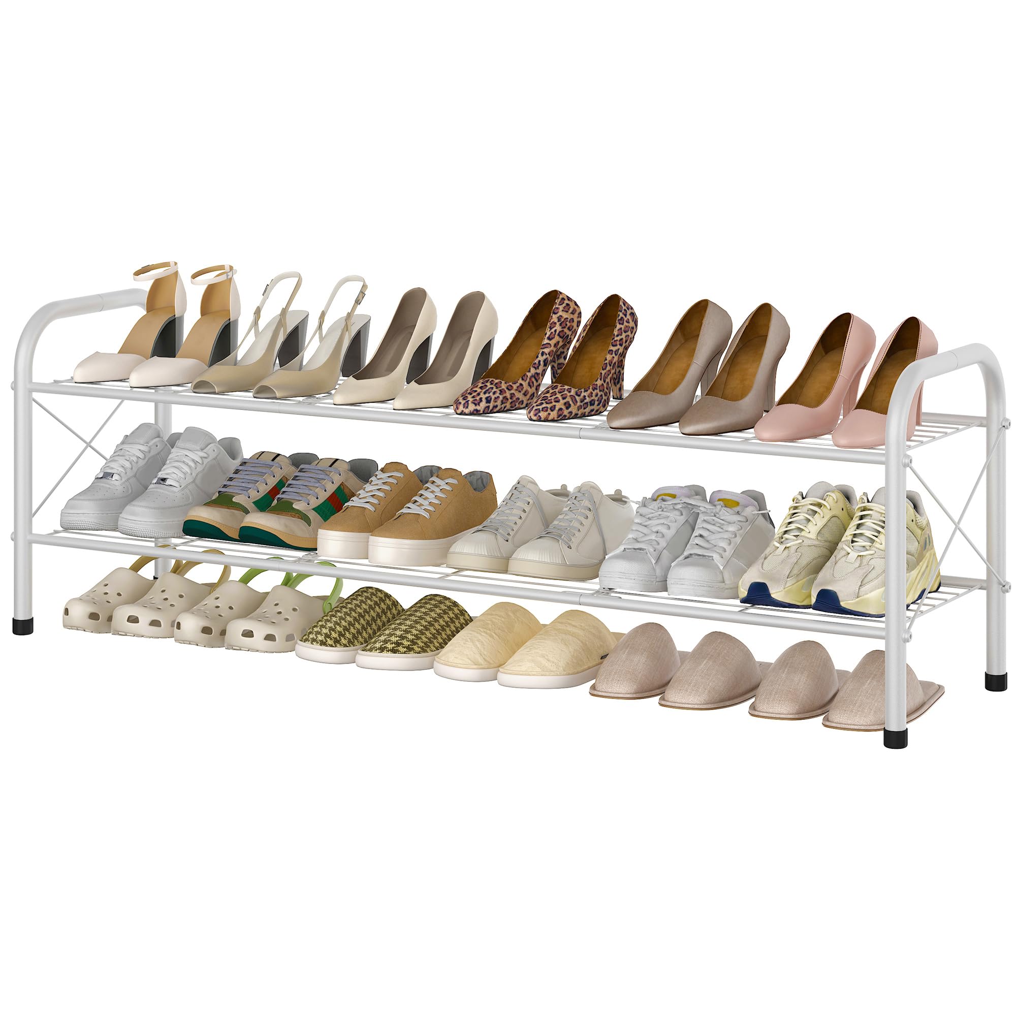 Hoctieon 2 Tier Shoe Rack for Closet, Shoe Rack FreeStanding, Entryway ...