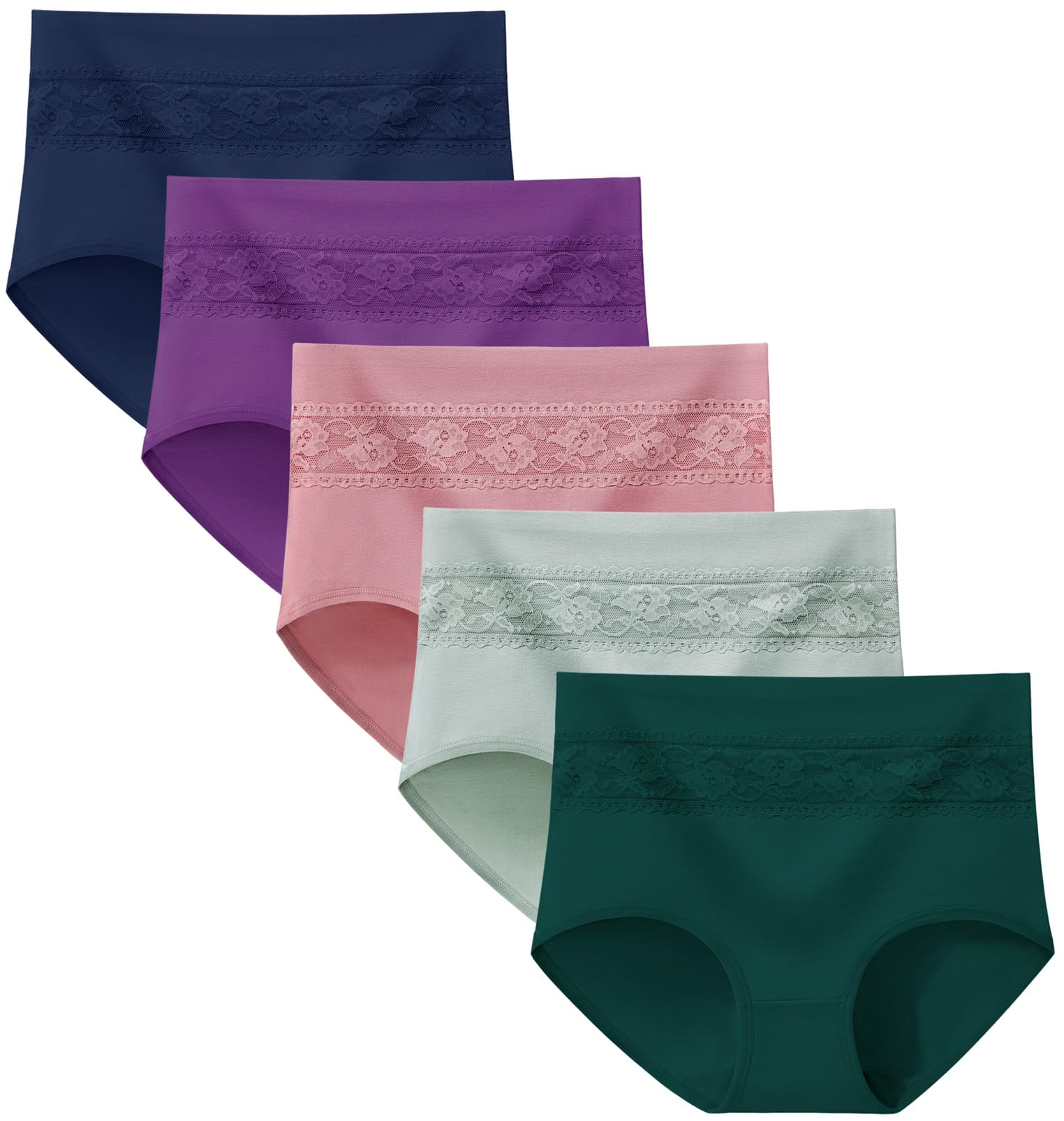 Xaanelr Women's Underwear Cotton Tummy Control High Waisted Underwear ...