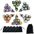 Amazon.com: SmartDealsPro 6 x 7 Sets(42 Pieces) Double Colors Polyhedral Dice Set with Pouches ...
