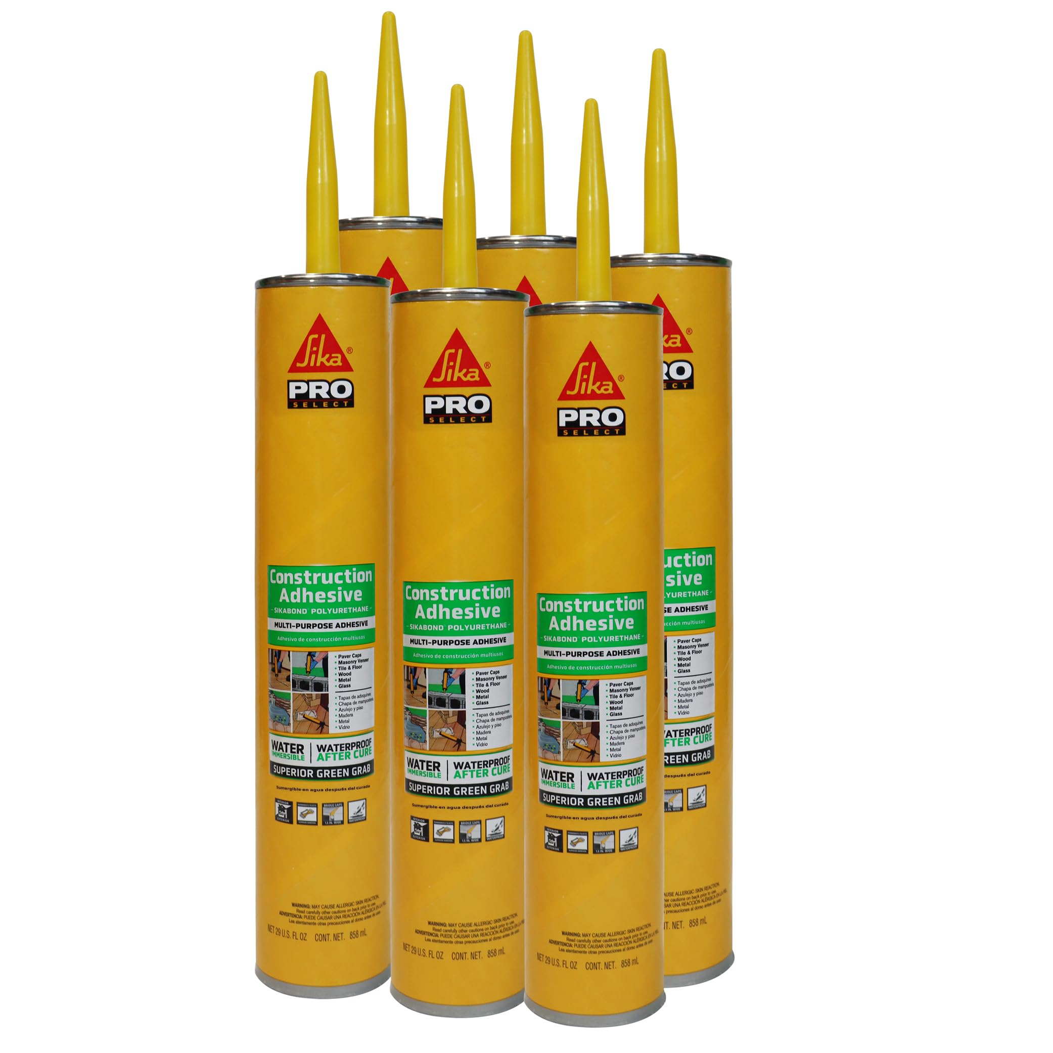 SIKA SikaBond Construction Adhesive - Gray, Advanced Polyurethane for ...