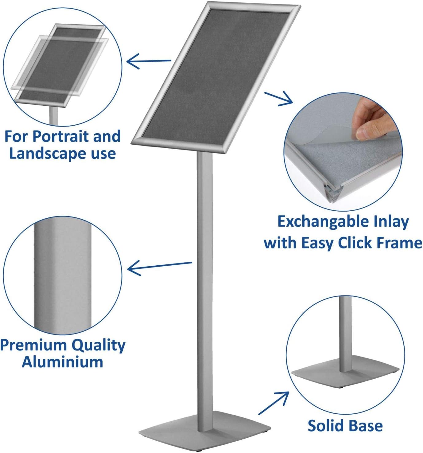OPUS 2 A3 Poster & Sign Display Stand | Aluminium Anodised Construction ...