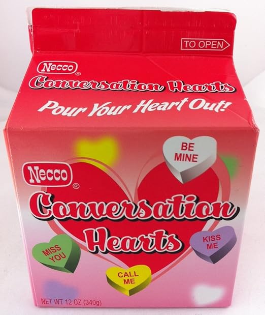 Amazon.com : Necco Conversation Hearts, 12oz Carton : Hard Candy ...