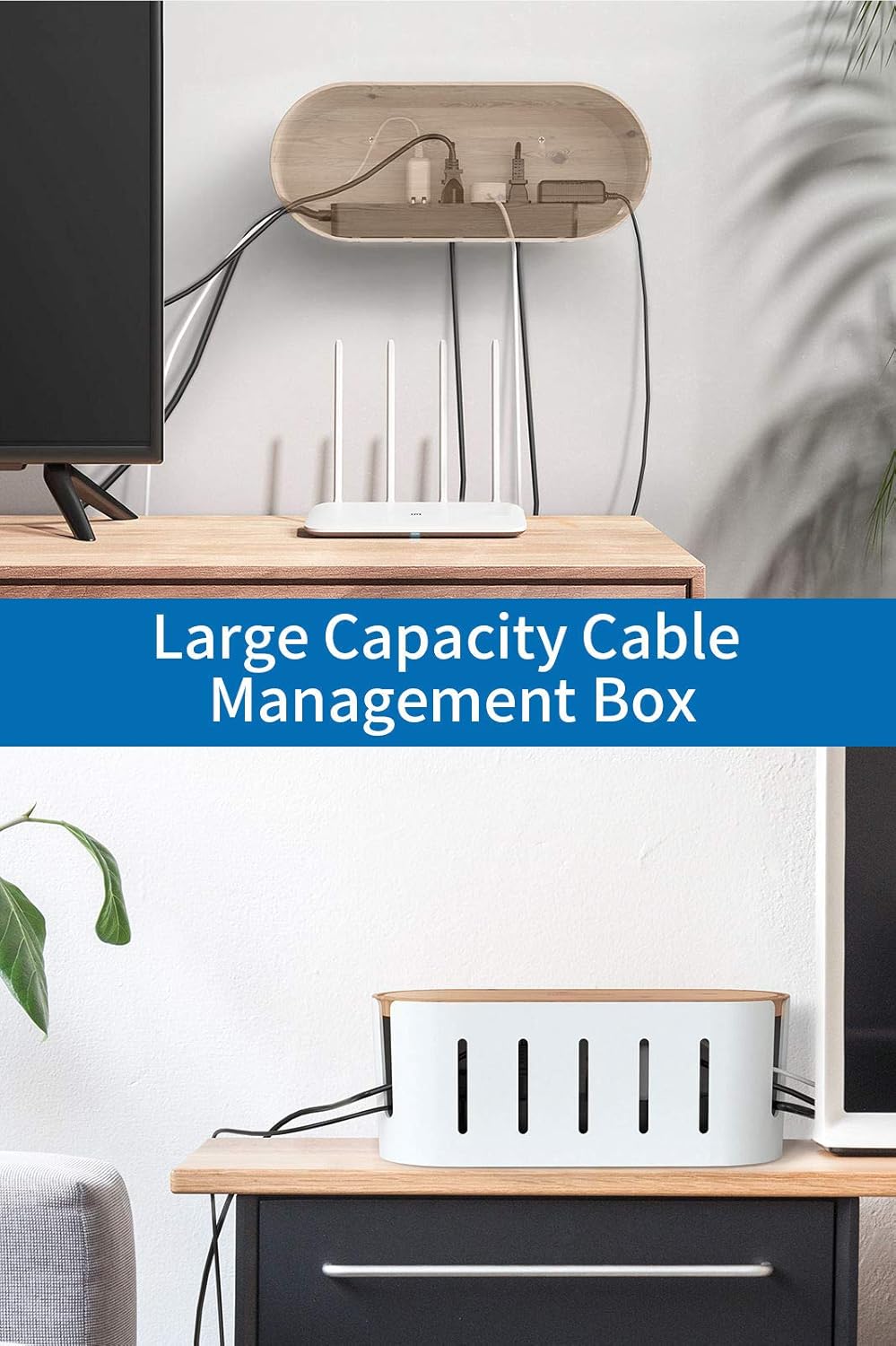 Wall Mountable Cable Box, NTONPOWER Wire Management Box 359x150x138mm ...