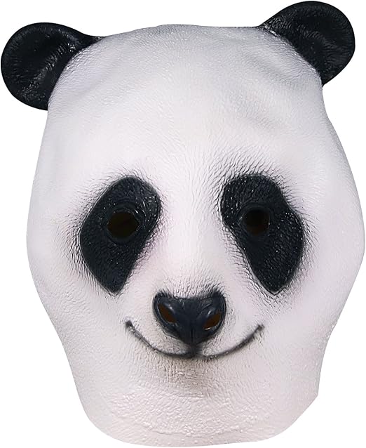 Amazon.com: molezu Panda Head Mask, Halloween Costume Party Latex ...