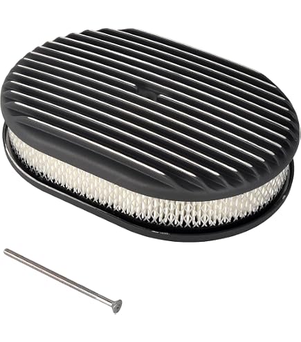 Air Purifier For Car Chevy Carburetor 15 Half Finned Aluminum Oval Air ...