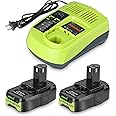 Amazon.com: REACELL P103 18V Battery and Charger Combo Compatible for Ryobi 18V Battery P102 ...